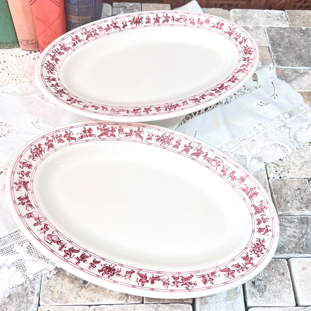 Roman Soldiers W/ Chariots so Manly One Red White Oval Serving Platter ...