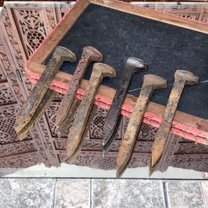 6 Scrap Metal Railroad Track Iron Spikes Working on the Railroad Craft ...