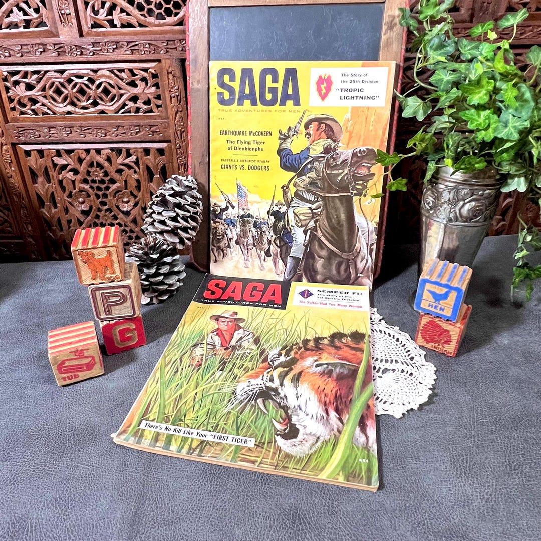 2 Saga Magazines Oct. 1954 and Dec. 1954 Men's Reading Girl of the ...