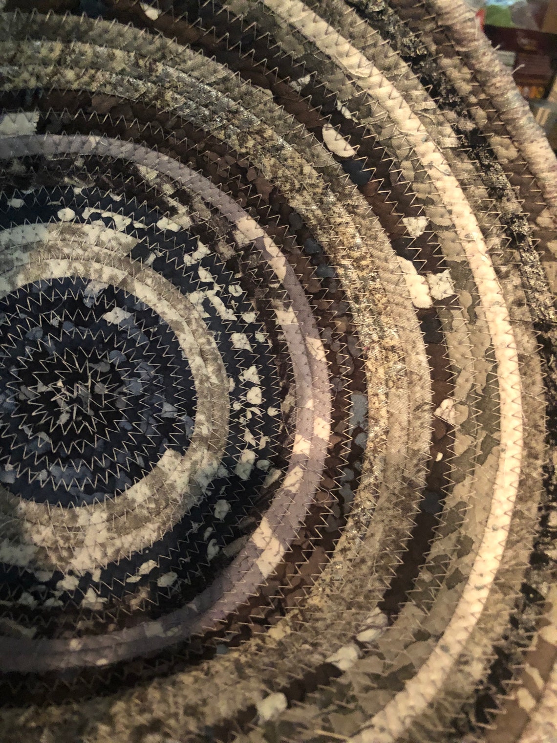 Large Round Greyscale Batiks Coiled Clothesline Turtle Basket LB-224 - Etsy