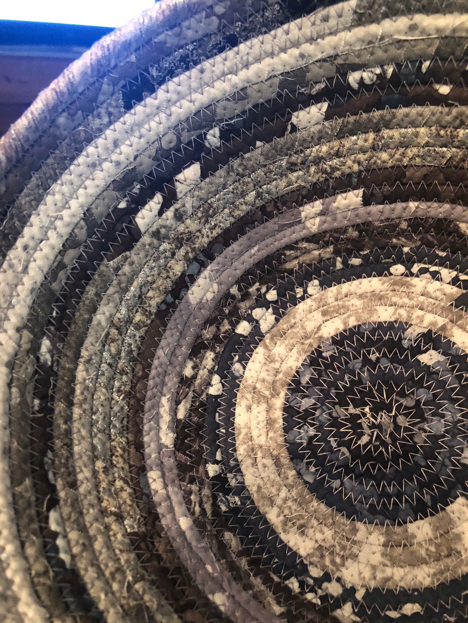 Large Round Greyscale Batiks Coiled Clothesline Turtle Basket LB-224 - Etsy