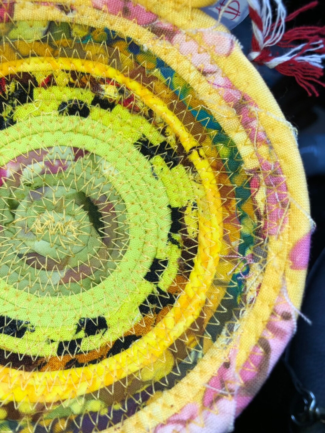 Mellow Yellow Fabric Covered Coiled Clothesline Ringcatcher #11 - Etsy