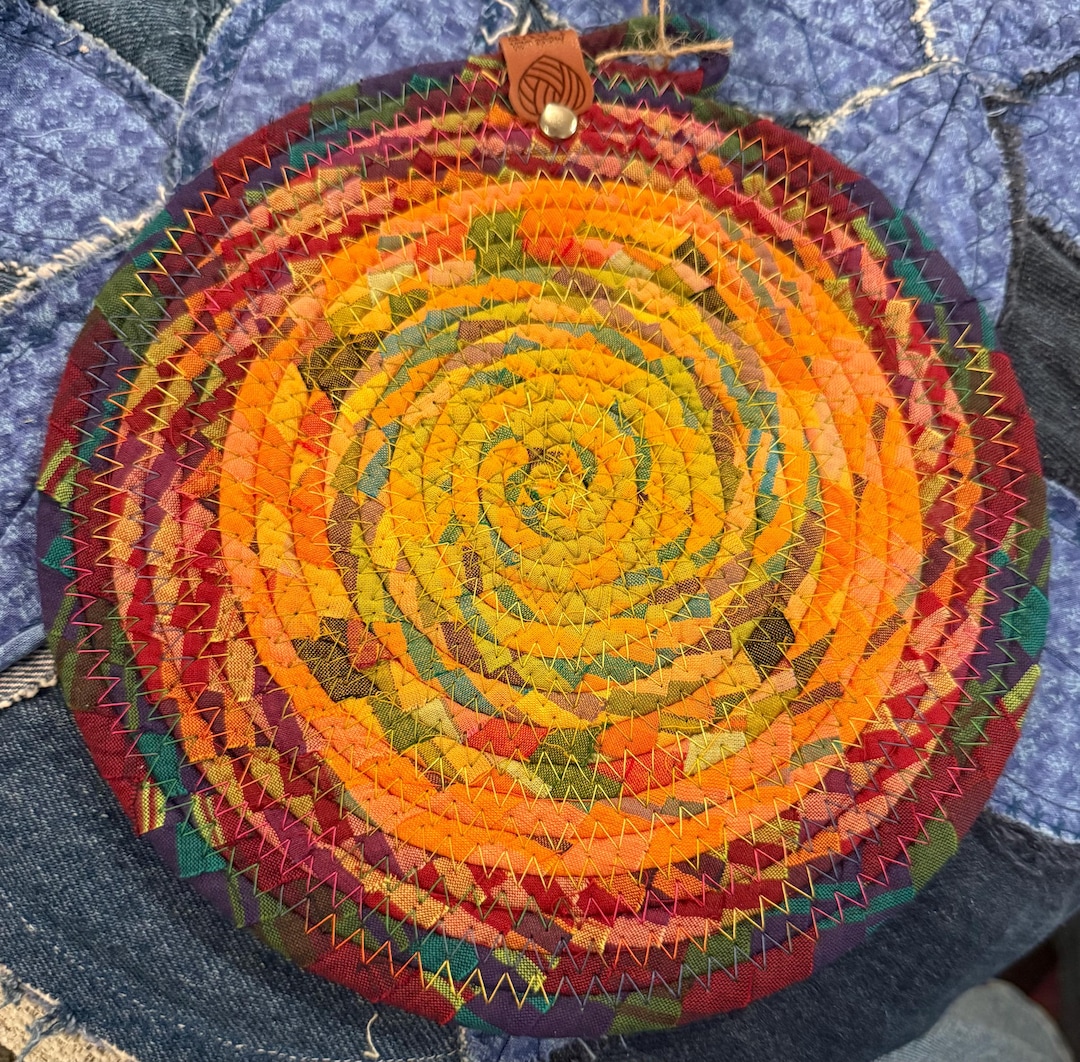 Autumn Colors Kaffe Fassett Stripes Coiled Rope Trivet Table Mat or ...