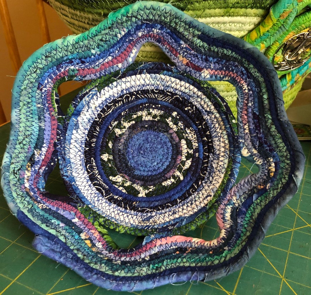 Blue Wave Batik Fabric Covered Clothesline WAVY Basket -MB-04 - Etsy