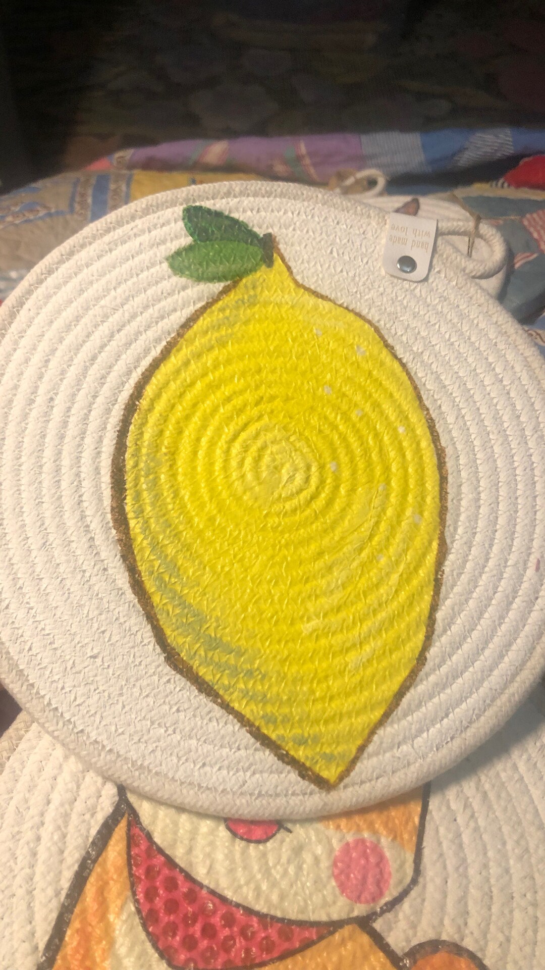 Extra Large Lemon Tablemat Coaster Placemat Candlemat Coiled Cotton ...