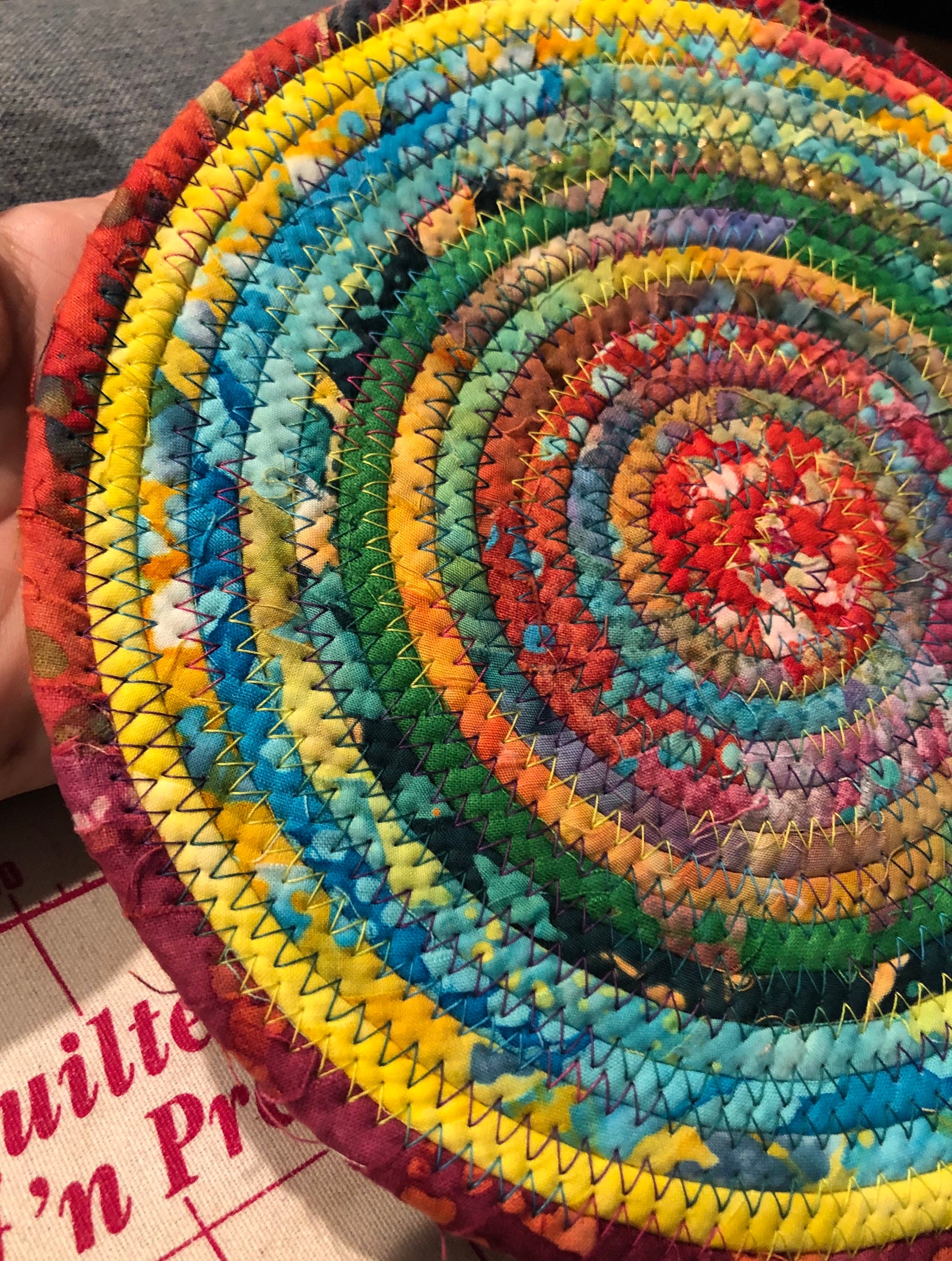 Large Sized Very Brights Batiks Trivet/Mug Rug Candle Mat | Etsy