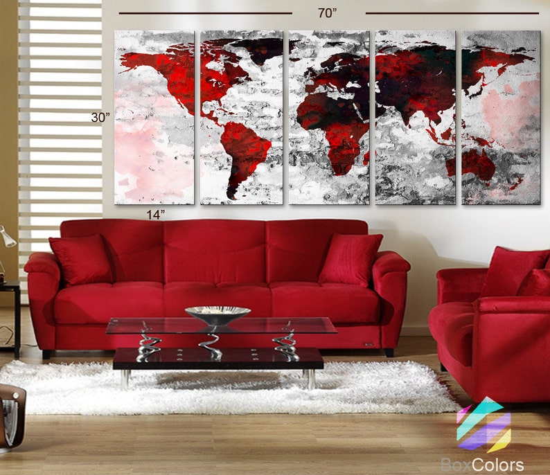 XLARGE 30x70 5 Panels Art Canvas Print Watercolor - Etsy
