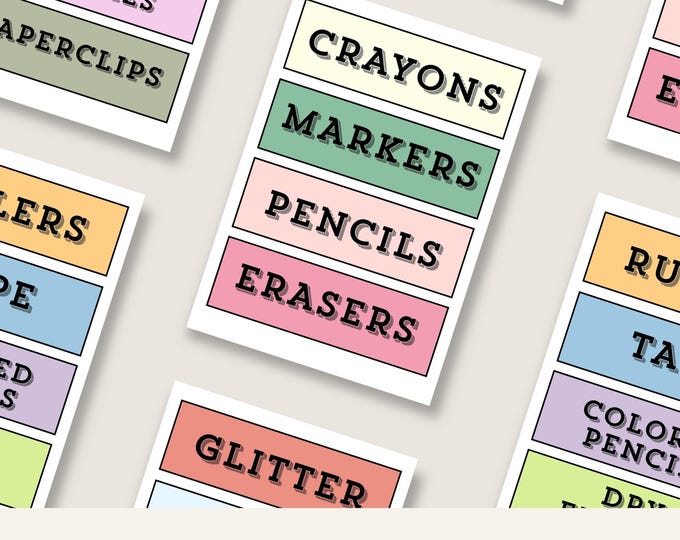 Classroom Supply Labels Svg - Classroom Organization Labels Svg ...