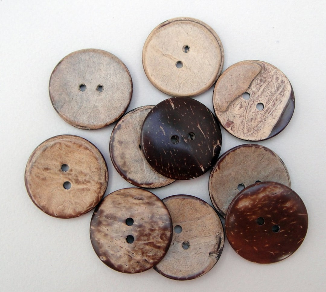 Coconut Buttons 1 30 Mm 6 Pcs for Knitting, Crocheting Sewing Felt ...