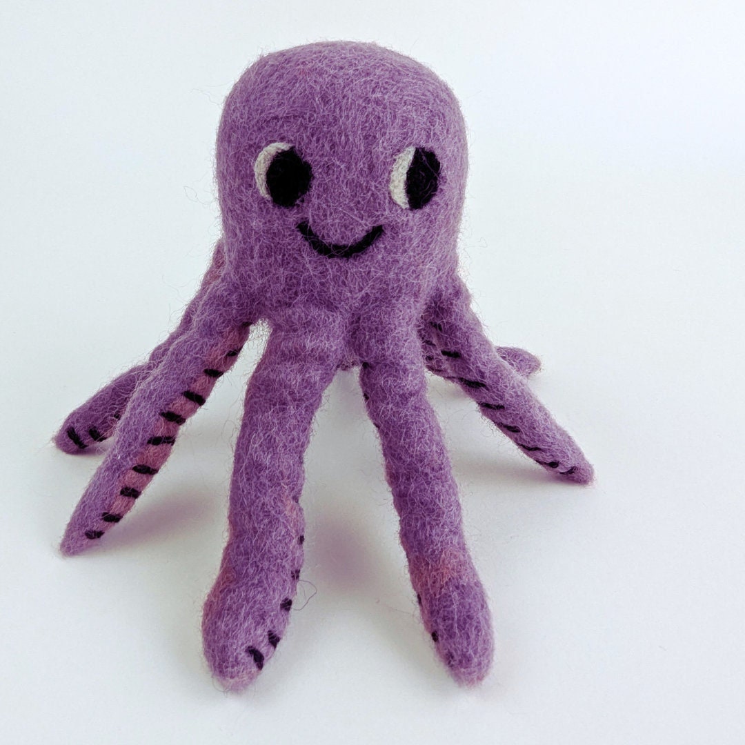 Handcrafted Felted Octopus| Felted Sea Animal | Small World Play ...