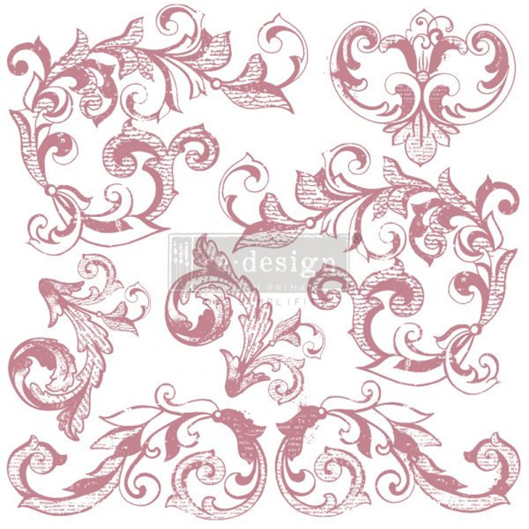 Elegant Scrolls Stamp Prima Re-design Acrylic Stamp Clearly Aligned ...