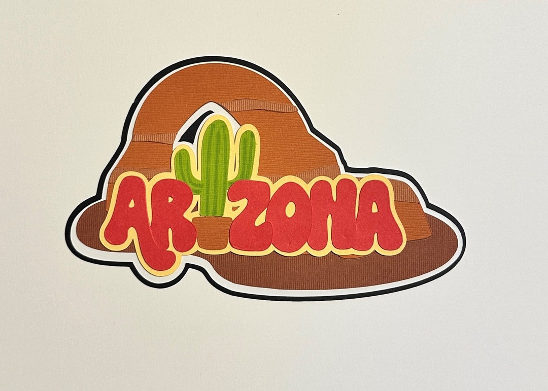 Arizona Scrapbook Title, Handmade Layered Die Cut for Scrapbooking ...