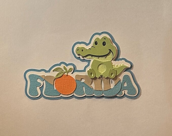 Florida Scrapbook Title, Handmade Layered Die Cut for Scrapbooking ...
