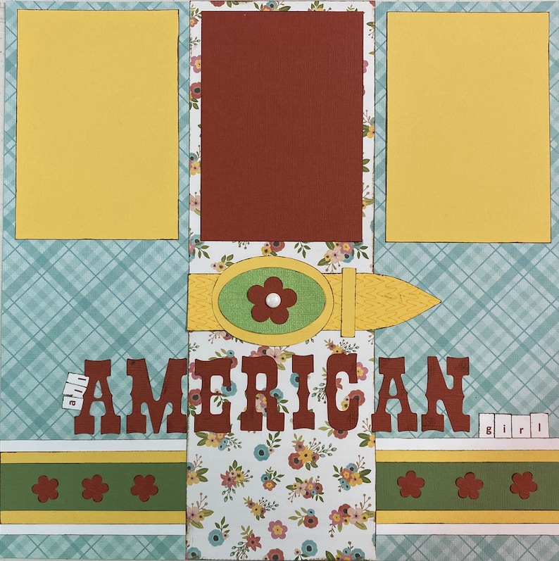 All American Girl, 2 Page 12x12 Scrapbook Layout, Premade Scrapbook ...