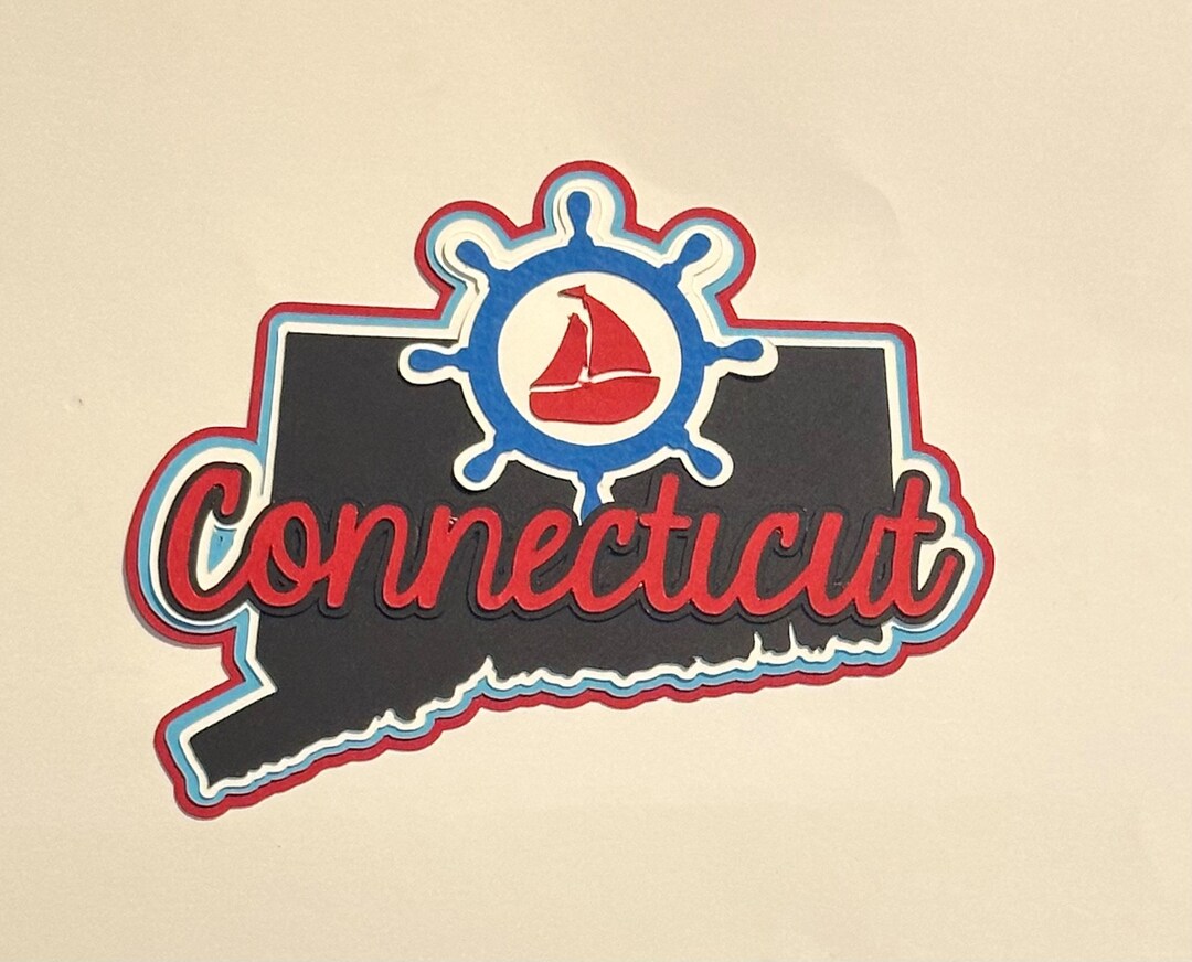 Connecticut Scrapbook Title, Handmade Layered Die Cut for Scrapbooking ...