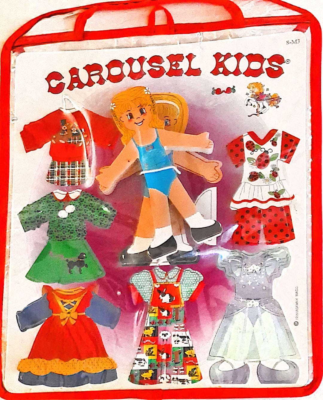 Vintage Carousel Kids Wooden Paper Doll Girl With Six Outfits New in ...