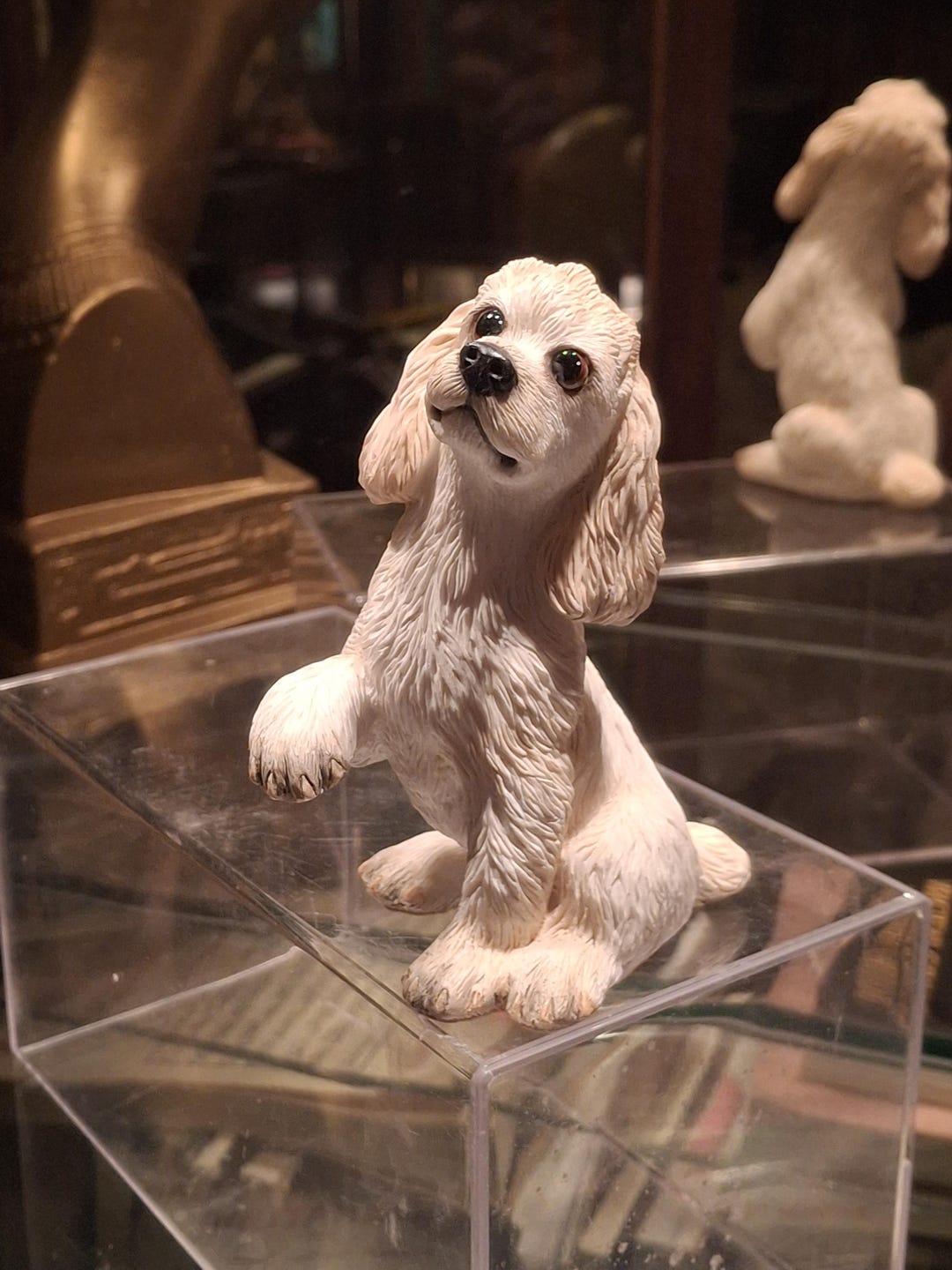 Vintage Country Artists Retired Hand Painted Resin Dog Figurine Cocker ...