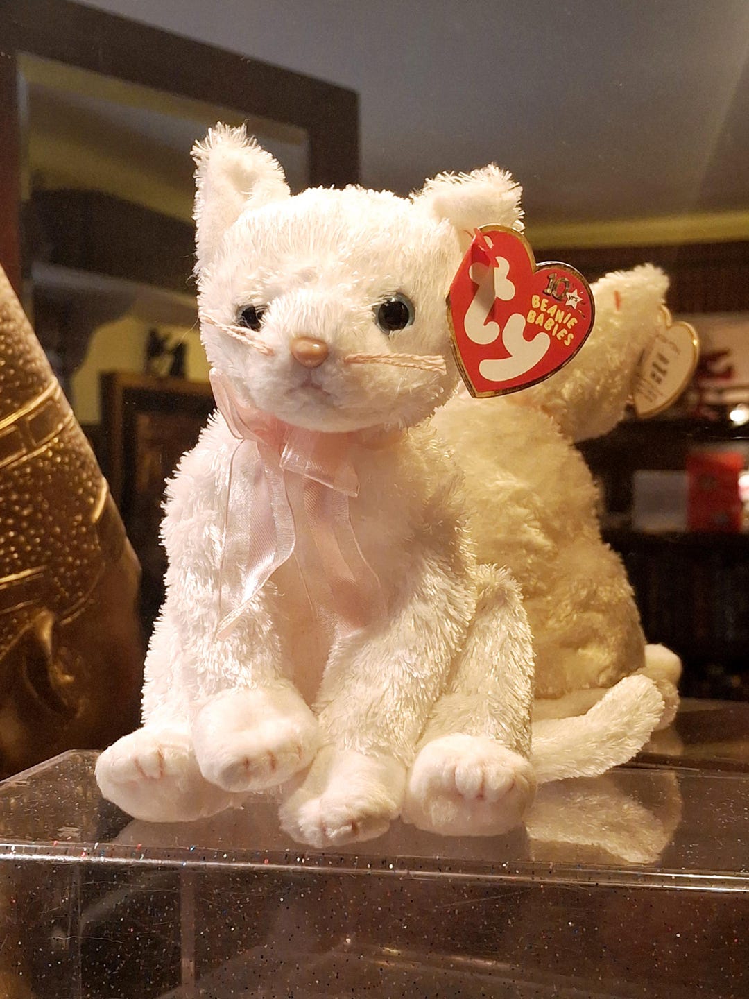 Vintage Ty Beanie Baby Fancy the White Cat - Etsy