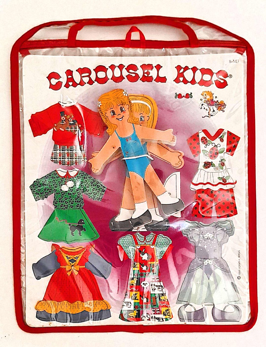 Vintage Carousel Kids Wooden Paper Doll Crystal Carousel Redhead With ...