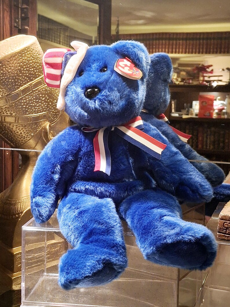 Oso de peluche vintage Ty Beanie Buddy Sam, el oso de peluche azul ...