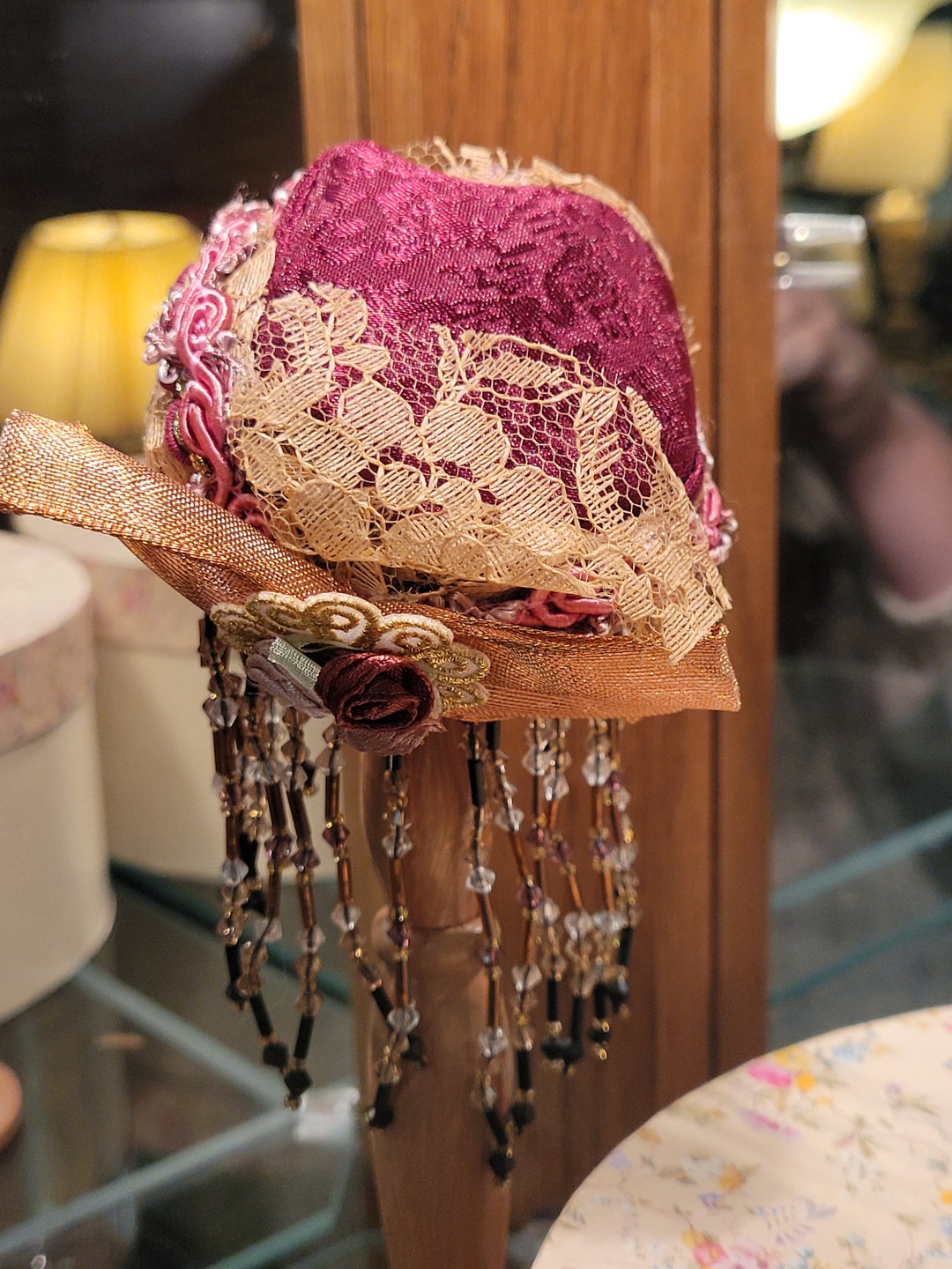 Putting on the Ritz Miniature Silk 1920s Style Flapper Hat With Wood ...