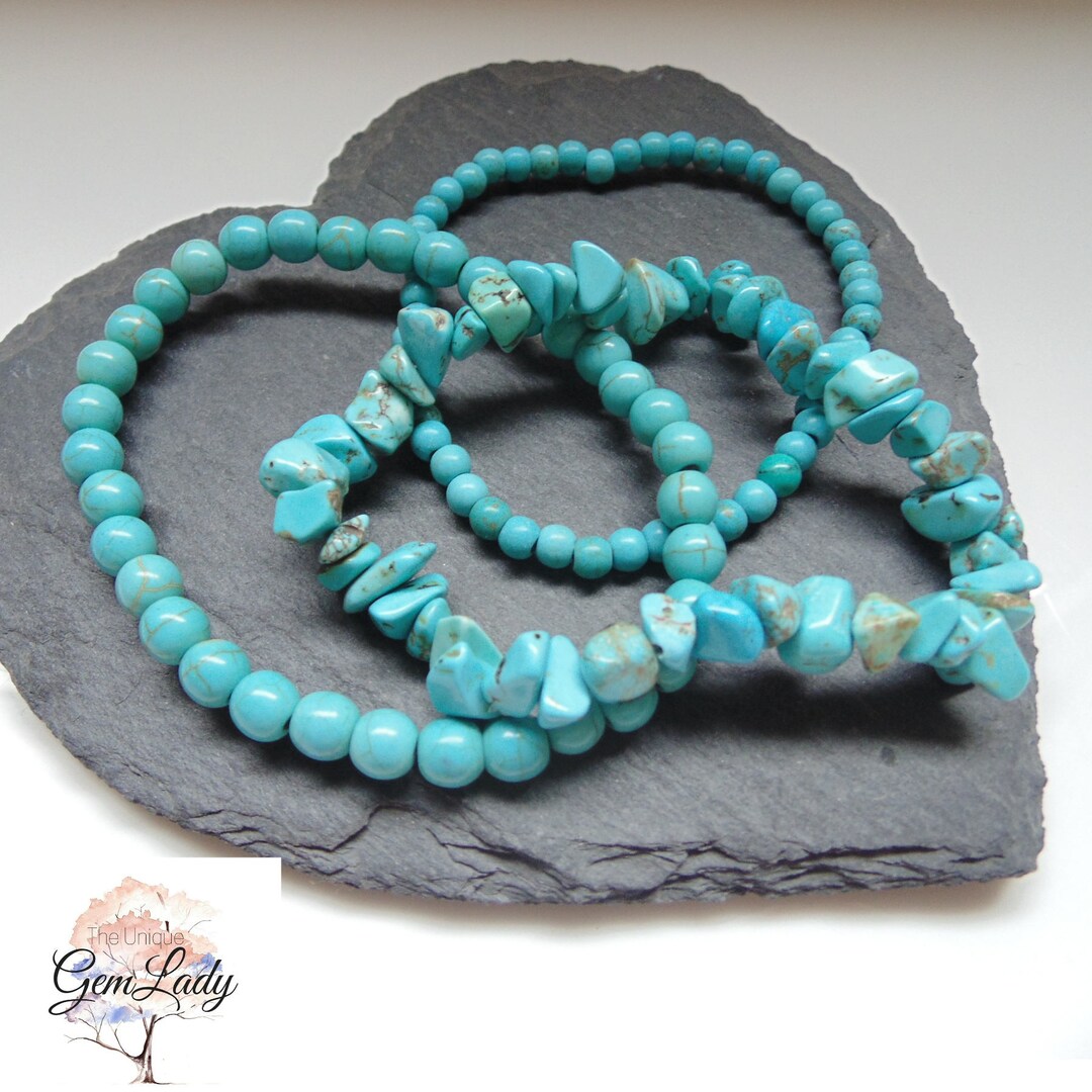 Reconstituted Turquoise Chip 4mm or 6mm Round Bead Beaded - Etsy