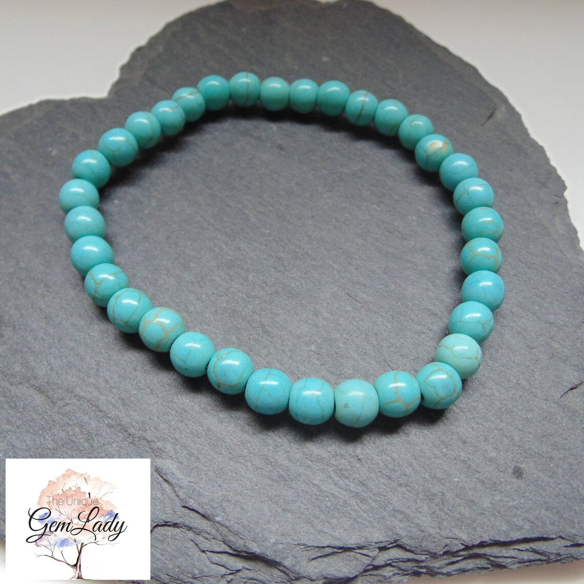 Reconstituted Turquoise Chip 4mm or 6mm Round Bead Beaded | Etsy