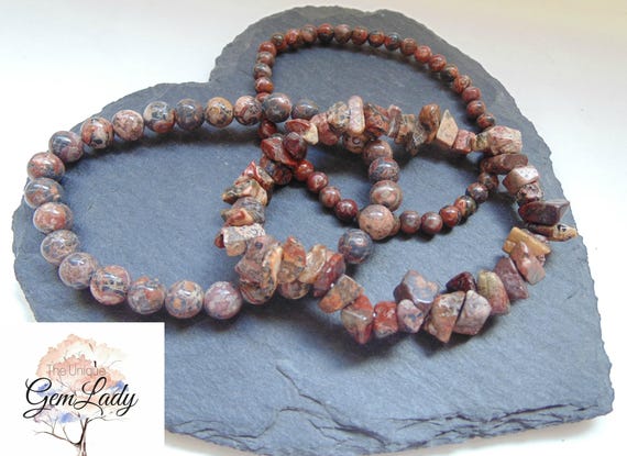 Leopardskin Jasper Chip 4mm or 6mm Round Bead Beaded Stretch | Etsy