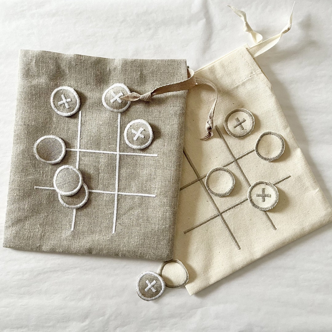 Morpion. Tic-tac-toe. Embroidered Fabric Pocket Game. - Etsy
