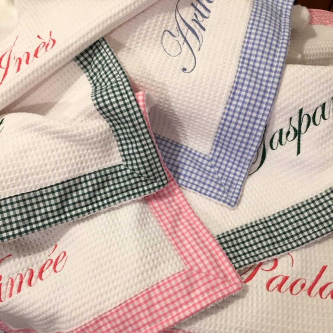 Child or Baby Napkin Customized With Embroidery Ribbed - Etsy