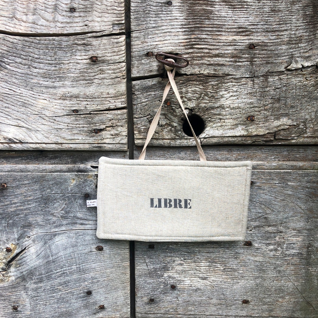 Pancarte Occupé-Libre réversible, en lin. - Etsy France