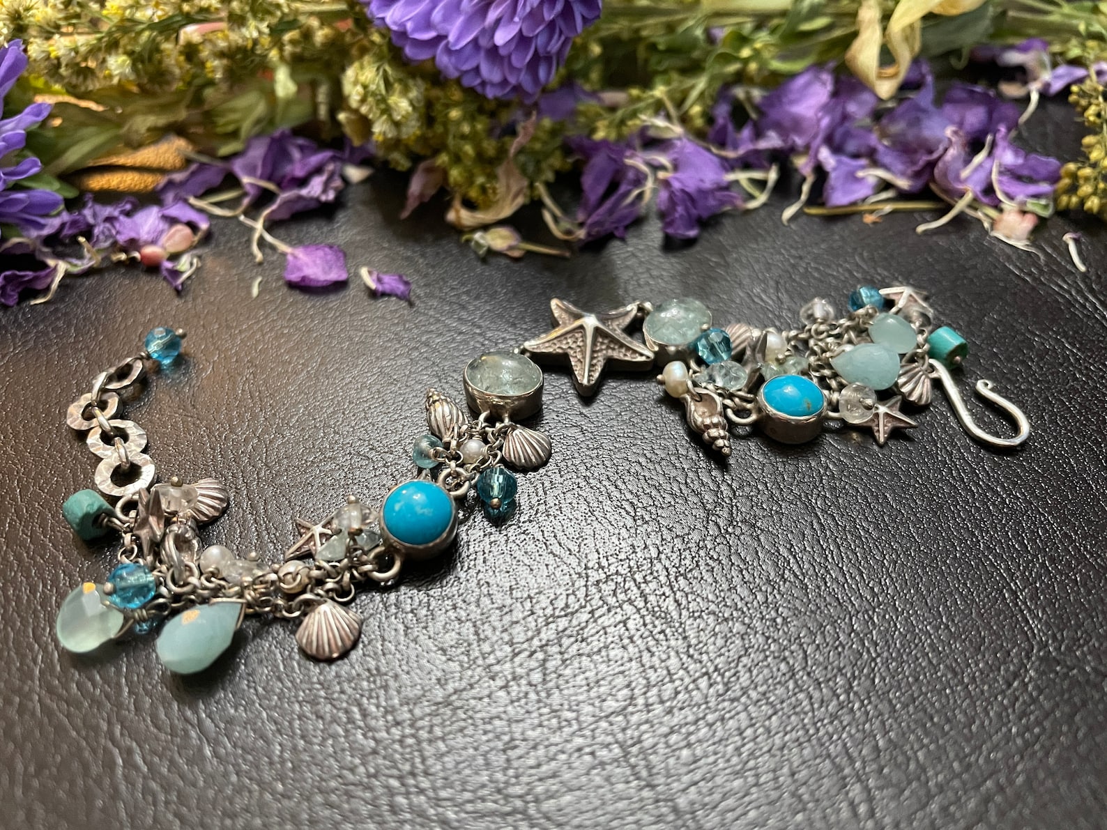 Bracelet Charm Bracelet Sterling Silver Sea Shells - Etsy