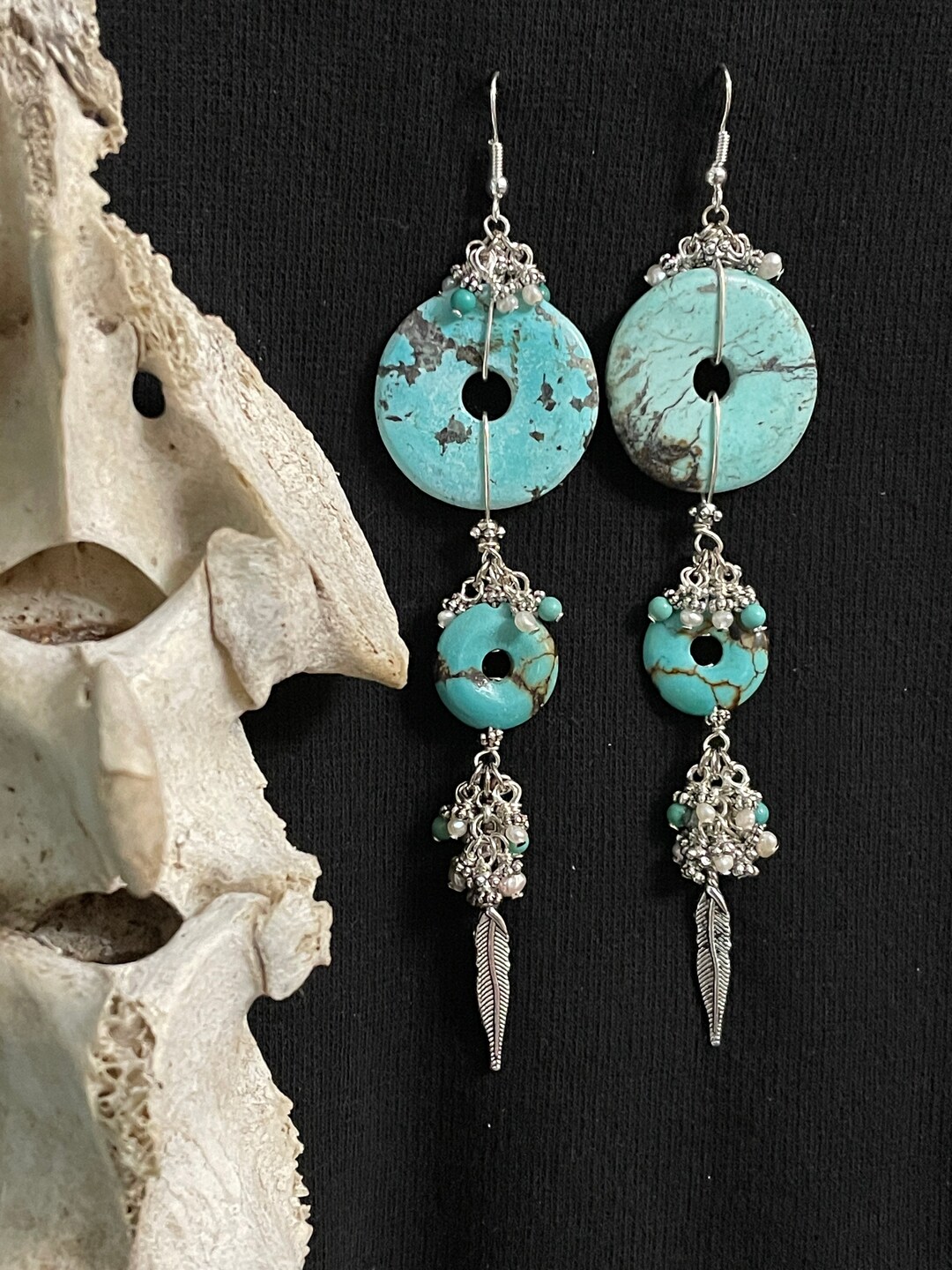 Turquoise Dangles, Represents Wisdom, Tranquility, Protection, Modern ...