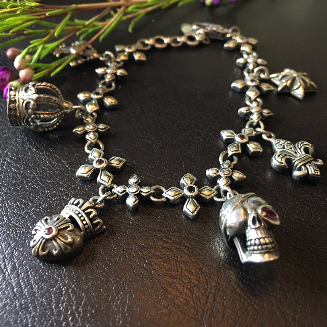 Bracelet Sterling Silver Heavy Cast Charms Charms Charms - Etsy