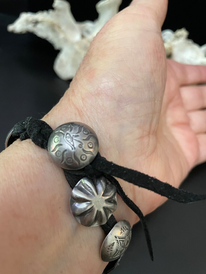 Hand Tooled Stamped Sterling Silver 9 Conch Link Bracelet - Etsy