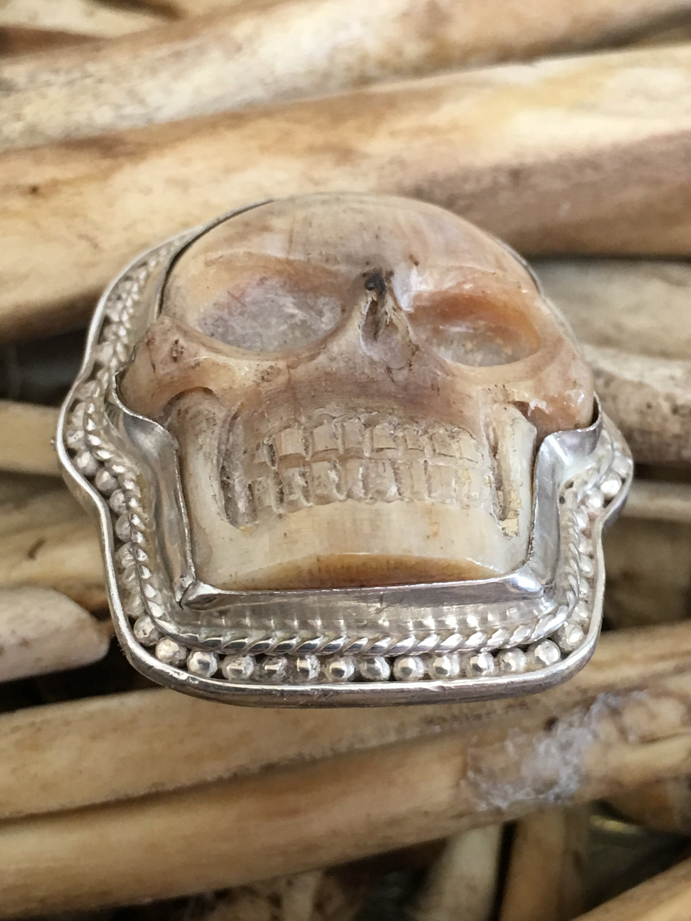 Ring Carved Marlin Bone Steampunk Boho Chic Goth Limited | Etsy