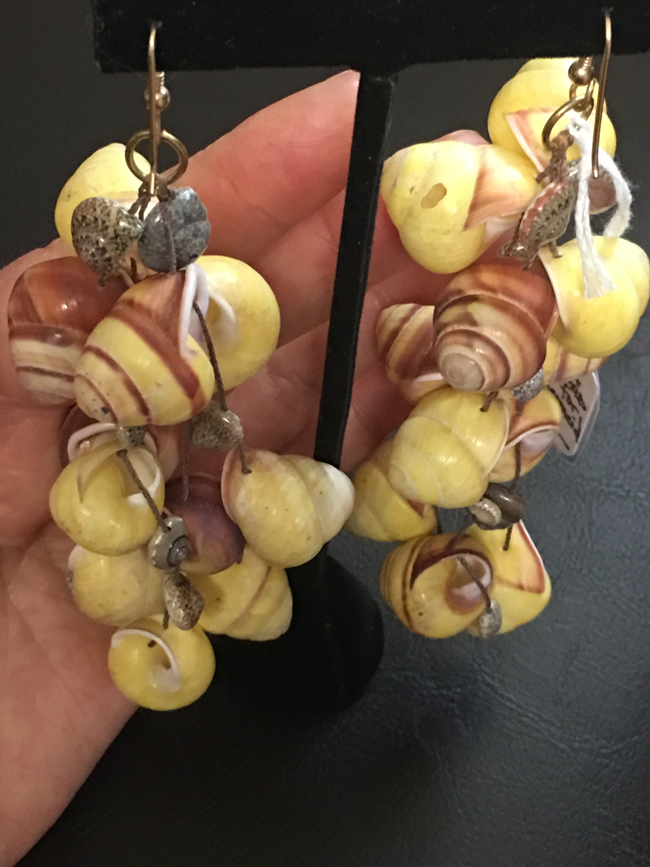 Earrings Shell Yellow Shoulder Dusters. Lightweight Shell - Etsy