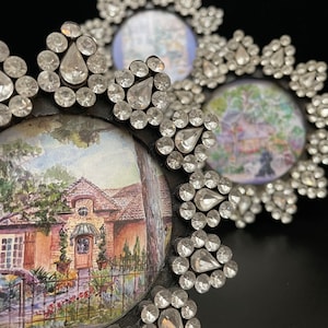 Rhinestone Frames, Set of 3 Photo Frames Bling Bling, 4 1/2 Round ...