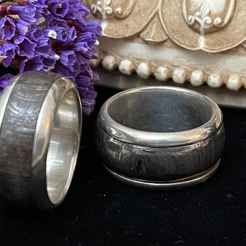 Titanium Damascus Ring - Etsy