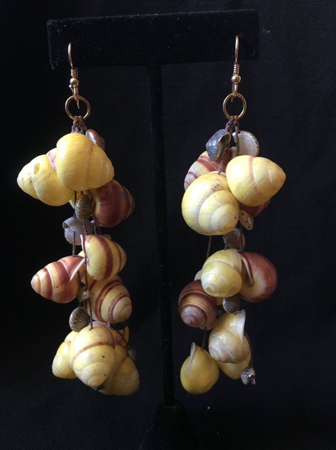 Earrings Shell, Yellow Shoulder Dusters. Lightweight Shell Chandeliers ...