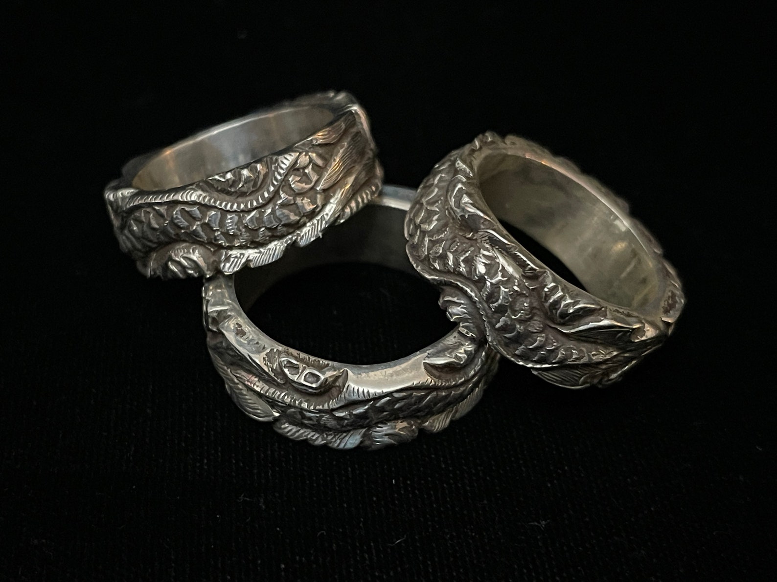 Band Ring, Japanese Dragon Engraved Ring for Mythology Lovers, 925 ...