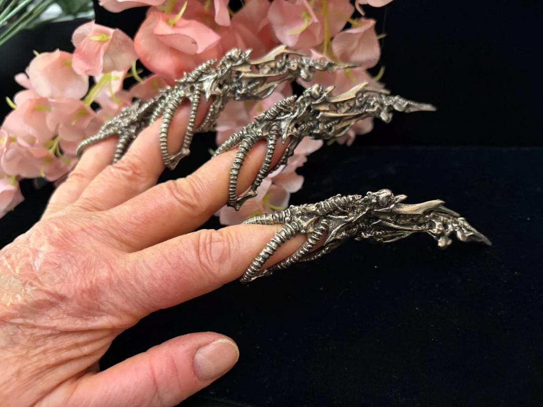 Vintage Pewter, Finger Claw Rings, or Gothic Finger Armor. Set of 4 - Etsy
