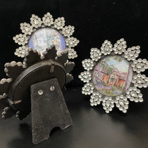 Rhinestone Frames, Set of 3 Photo Frames Bling Bling, 4 1/2 Round ...