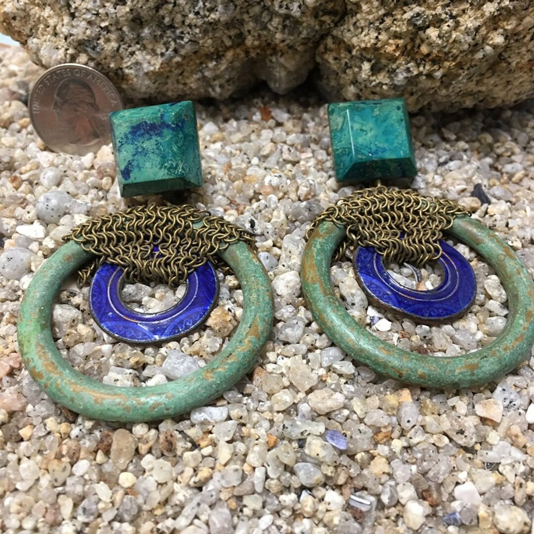 Earrings Clip On's Azurite W/brass Dangle, If You Haven't Committed to ...