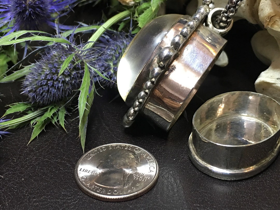 Sterling Silver Relic Box Necklace, Quartz Crystal Talisman, Handmade ...