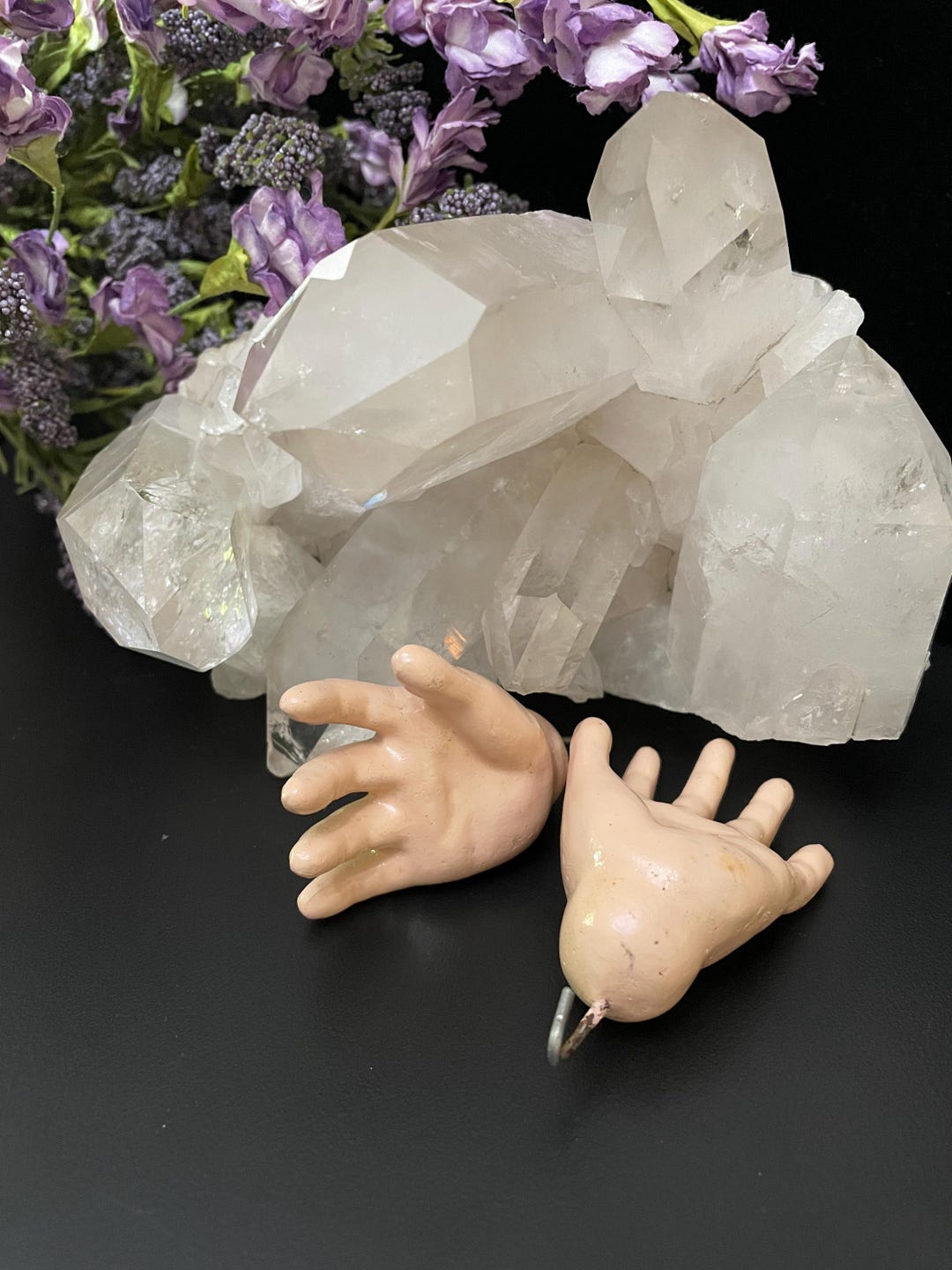 Antique Doll Hands Pair Right and Left Made of Composition Length 2 1/2 ...