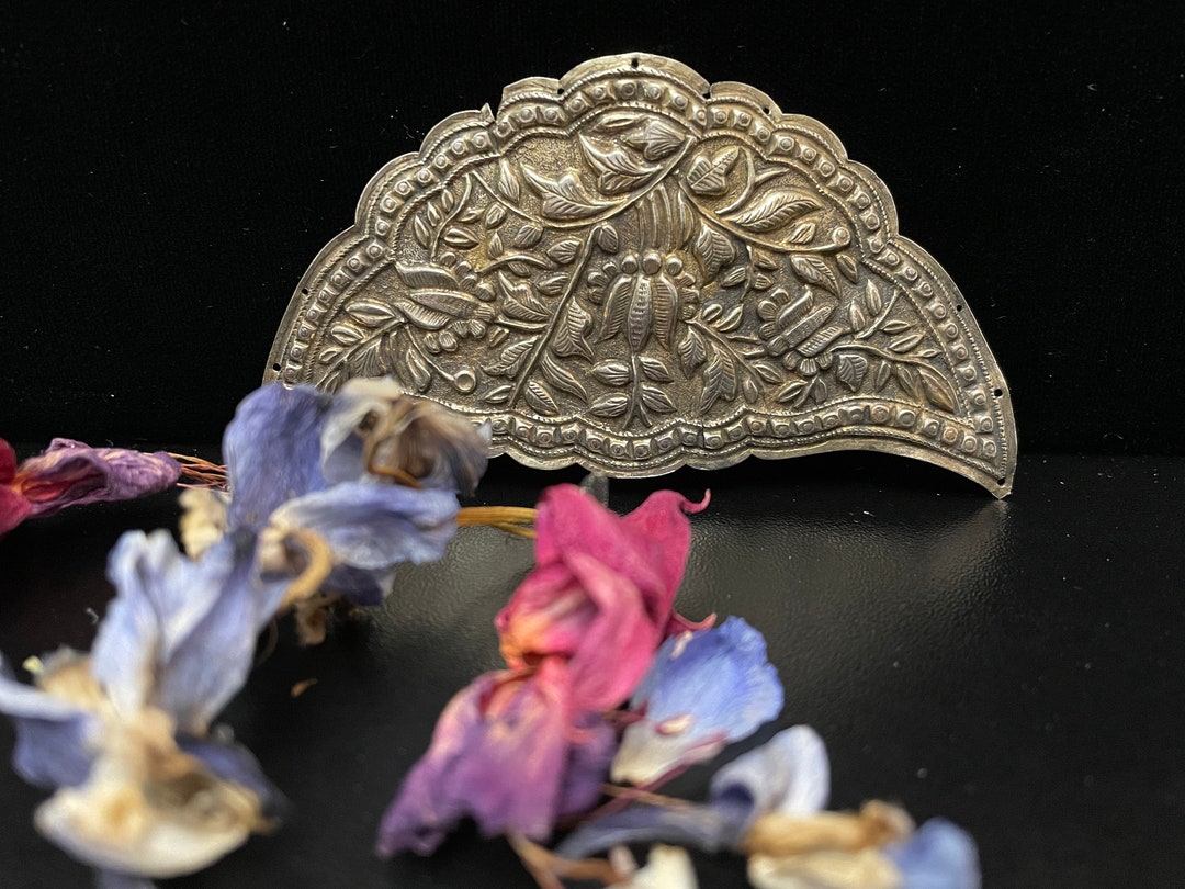 Vintage Embossed Reposse, a Form of Chasing, Brass Pendant, This Piece ...