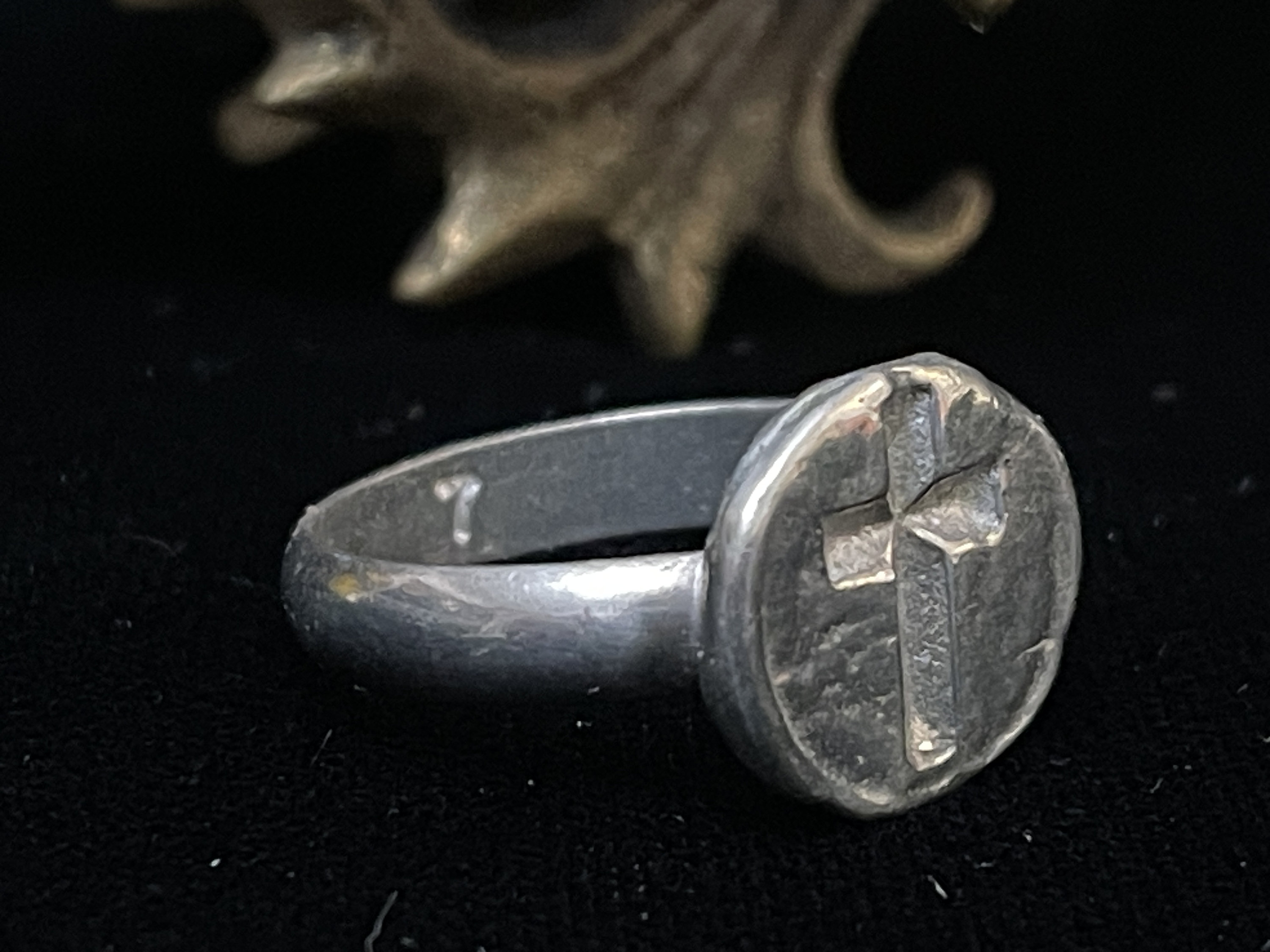 Petite Cross Ring, German Silver, Religious Jewelry - Etsy