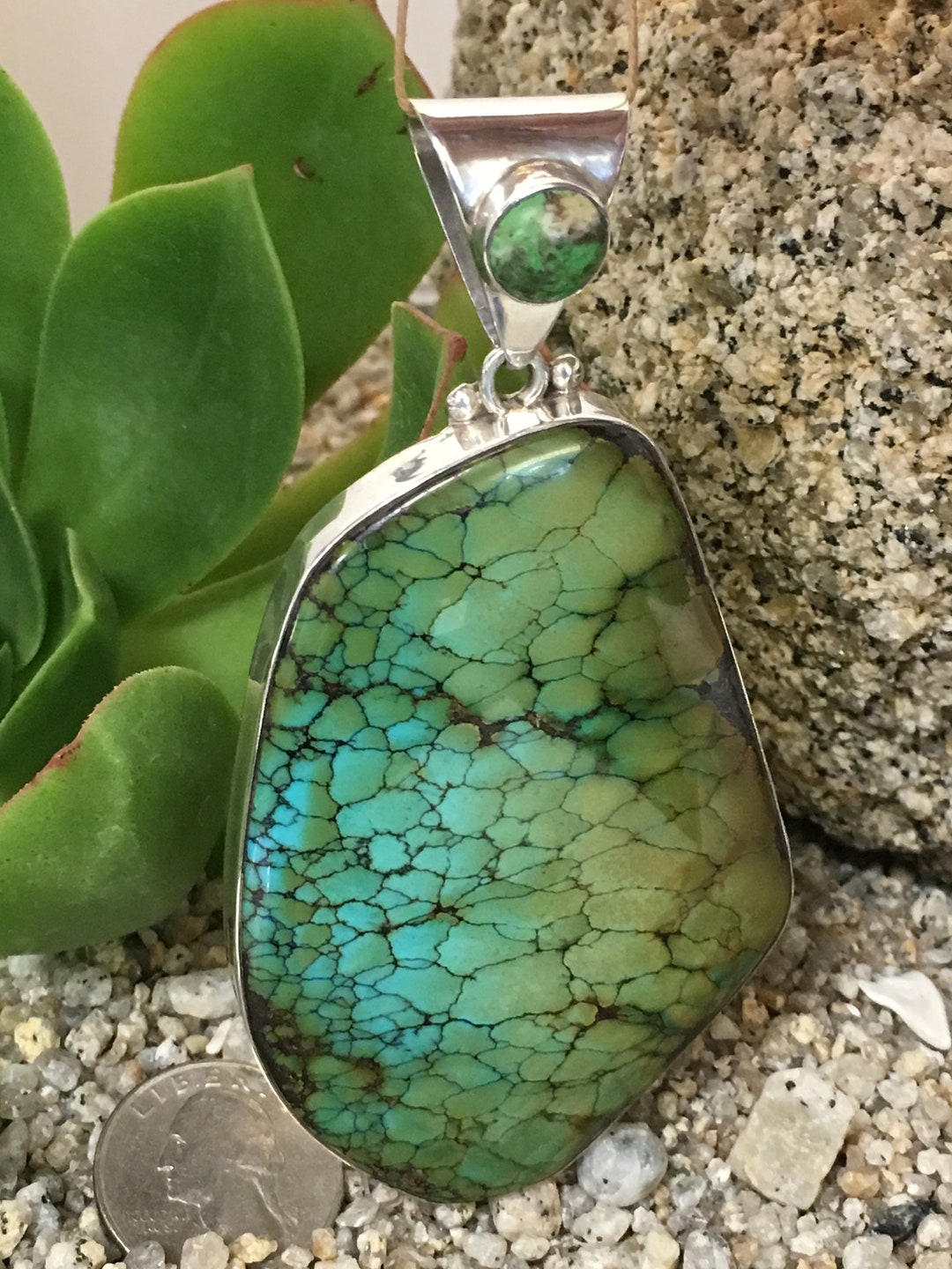 Pendant Turquoise X Large Protective Amulet, Wondrous Luster Amazing ...