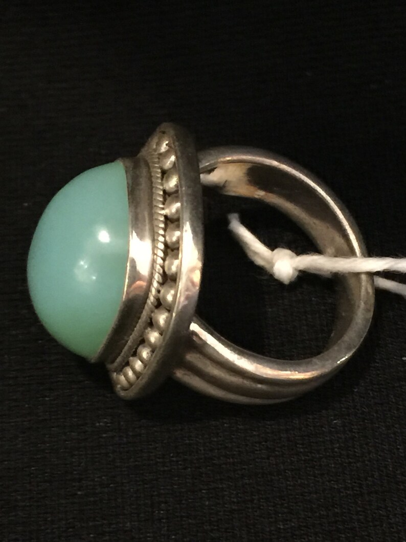 Ring Square Peruvian Opal Peruvian Blue Opal is Relatively - Etsy